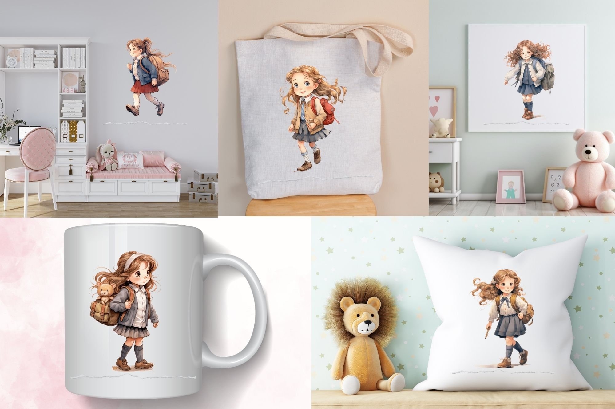Watercolor School Kids Clipart: Back to School PNG (commercial Use) - Etsy