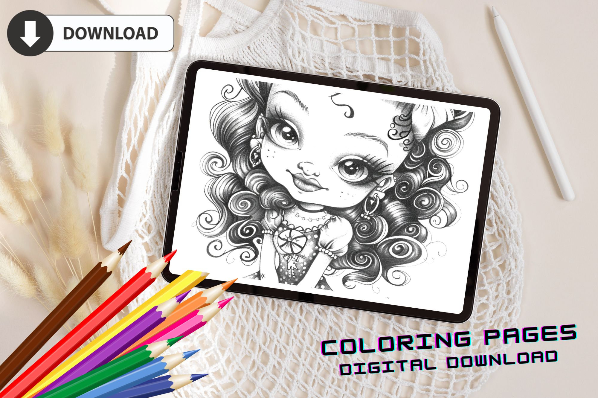 Cute Rockabilly Retro Girl Coloring , Funny Rockabilly Retro Girl ...