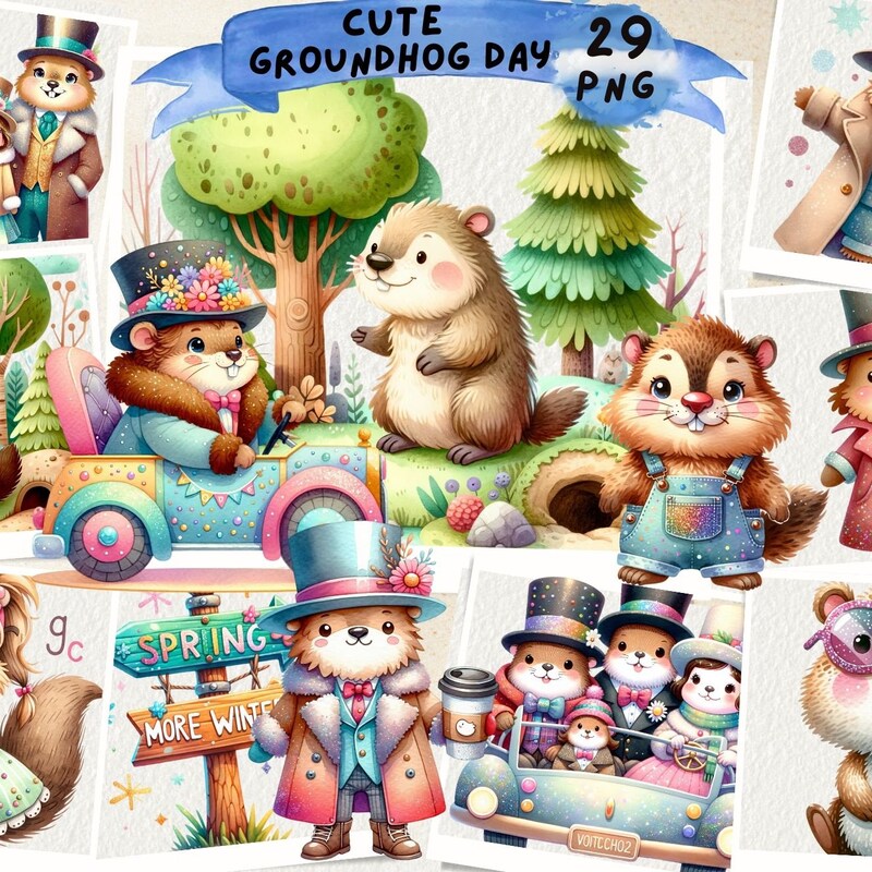 Groundhog Day Clip Art - Etsy