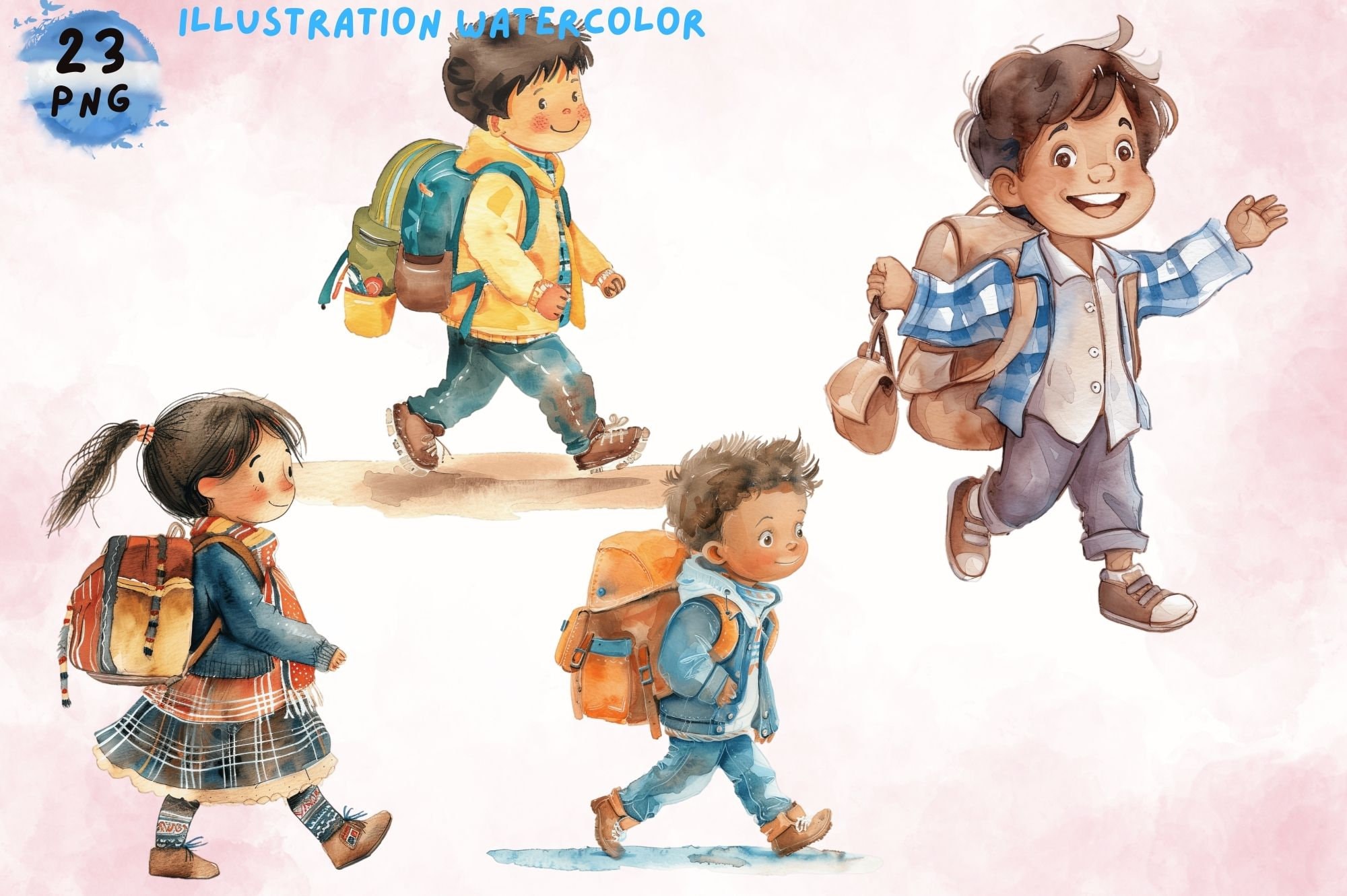 Children Going to School Clip Art, School Girl Clipart, Back to School ...