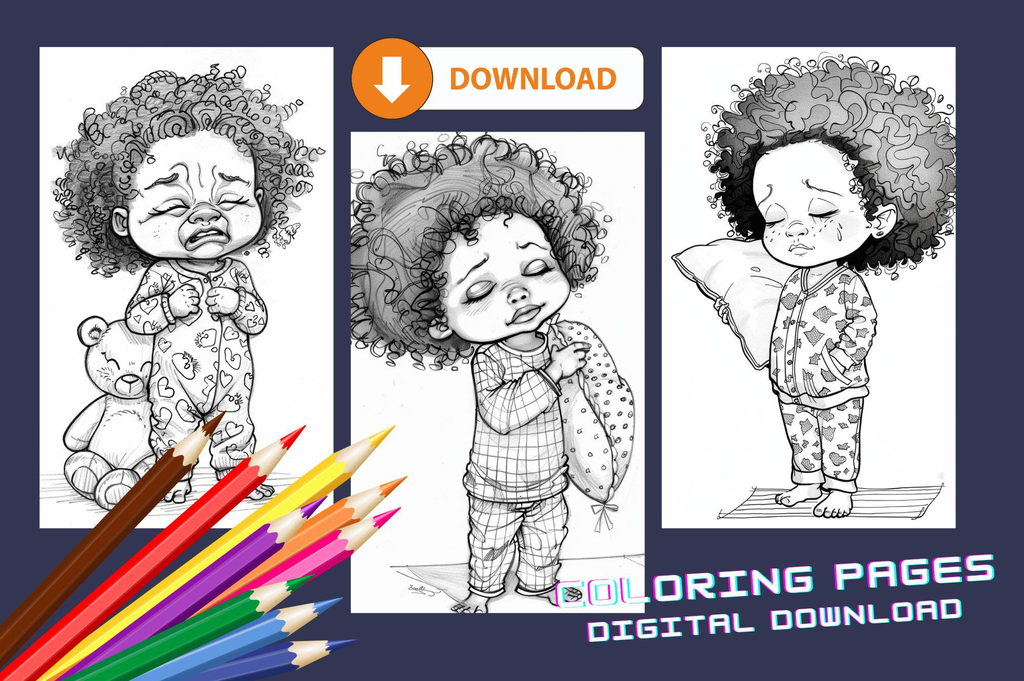 Cute African American Baby Coloring Pages, Pajamas African American ...