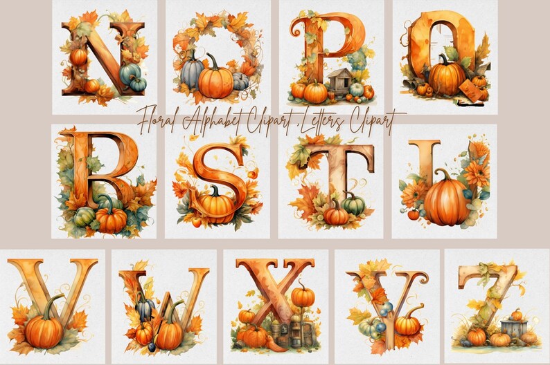 Pumpkin Alphabet Letters Clipart Png, Autumn Pumpkin Clipart Wedding ...