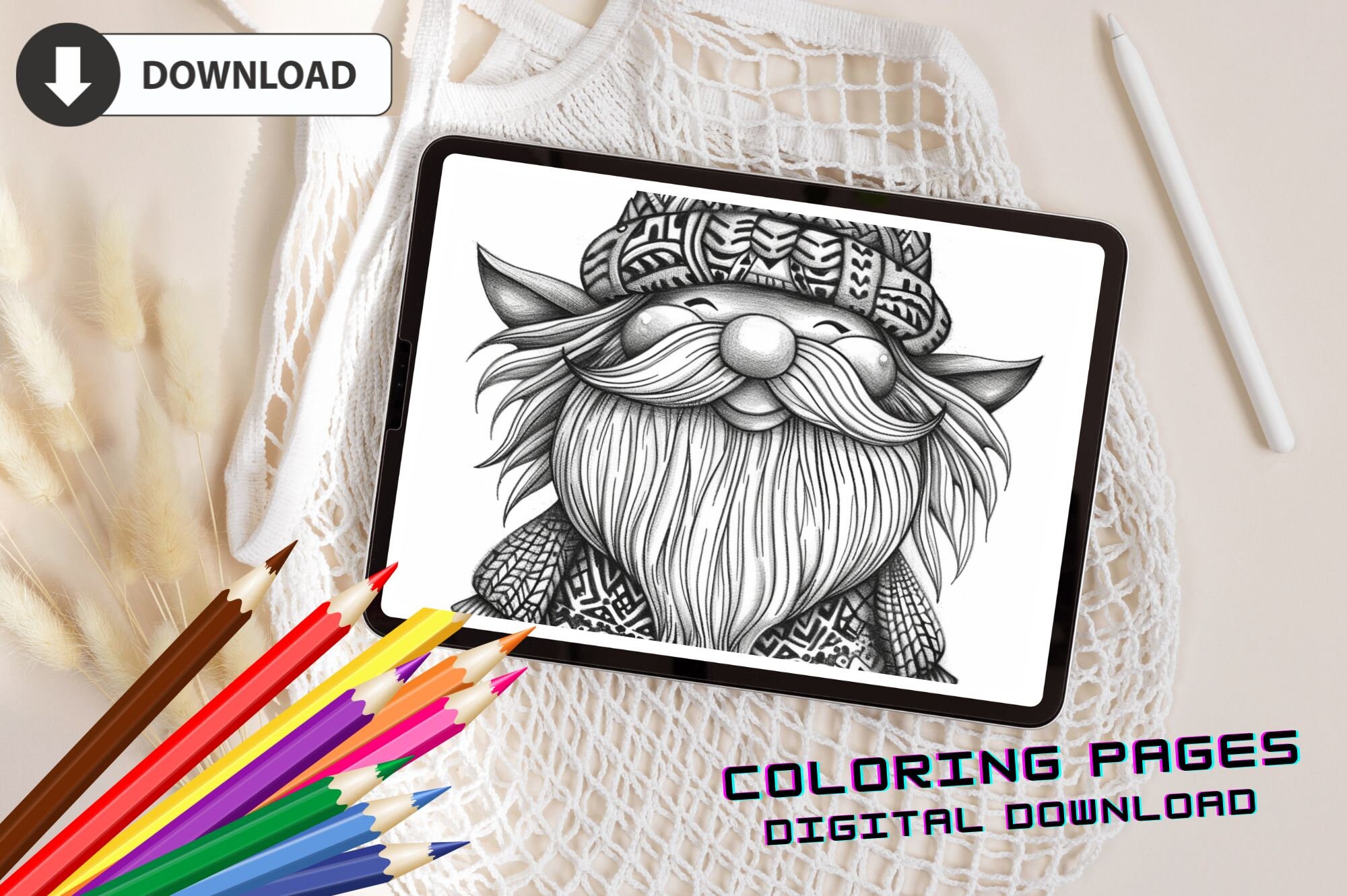 Cute Boho Girl Coloring Pages, Hippie Girl Floral Printable Coloring ...
