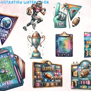 American Football Watercolor Clipart, Cute Sports Illustrations ...
