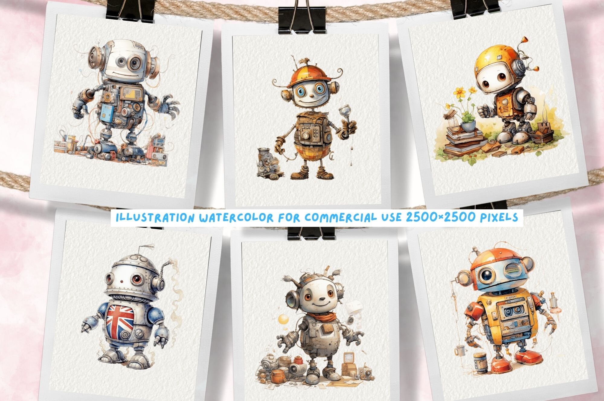 Robot Clipart Robot Characters Fun Robot Rocking Robot - Etsy
