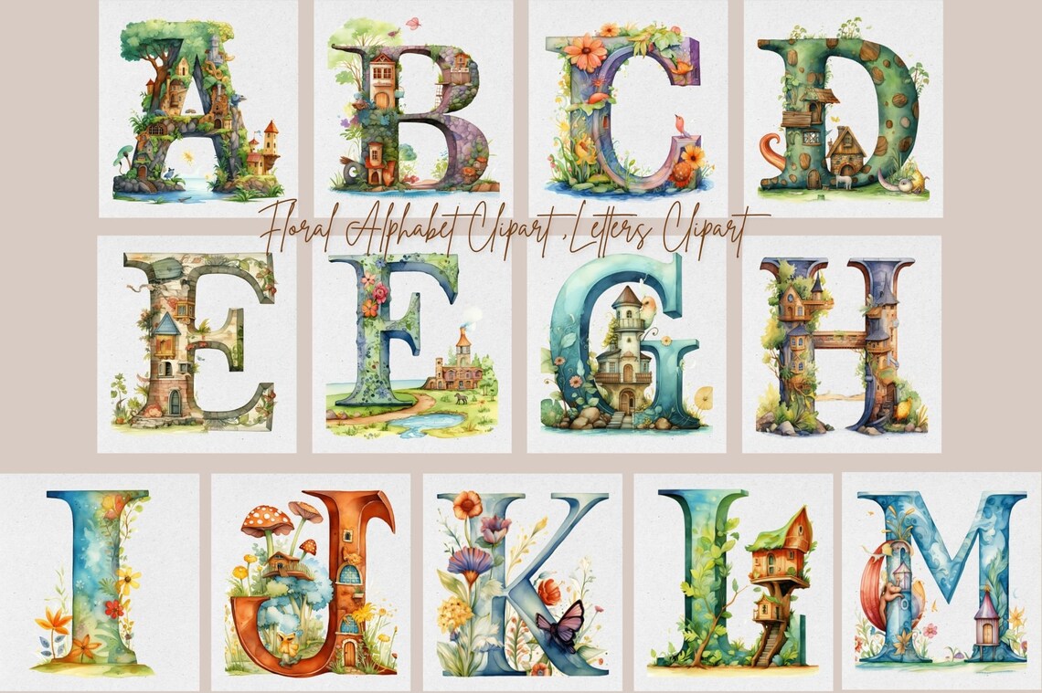 Fairy Tale Letters Clipart, Whimsical Fantasy Funn, Fantasy Fonts ...