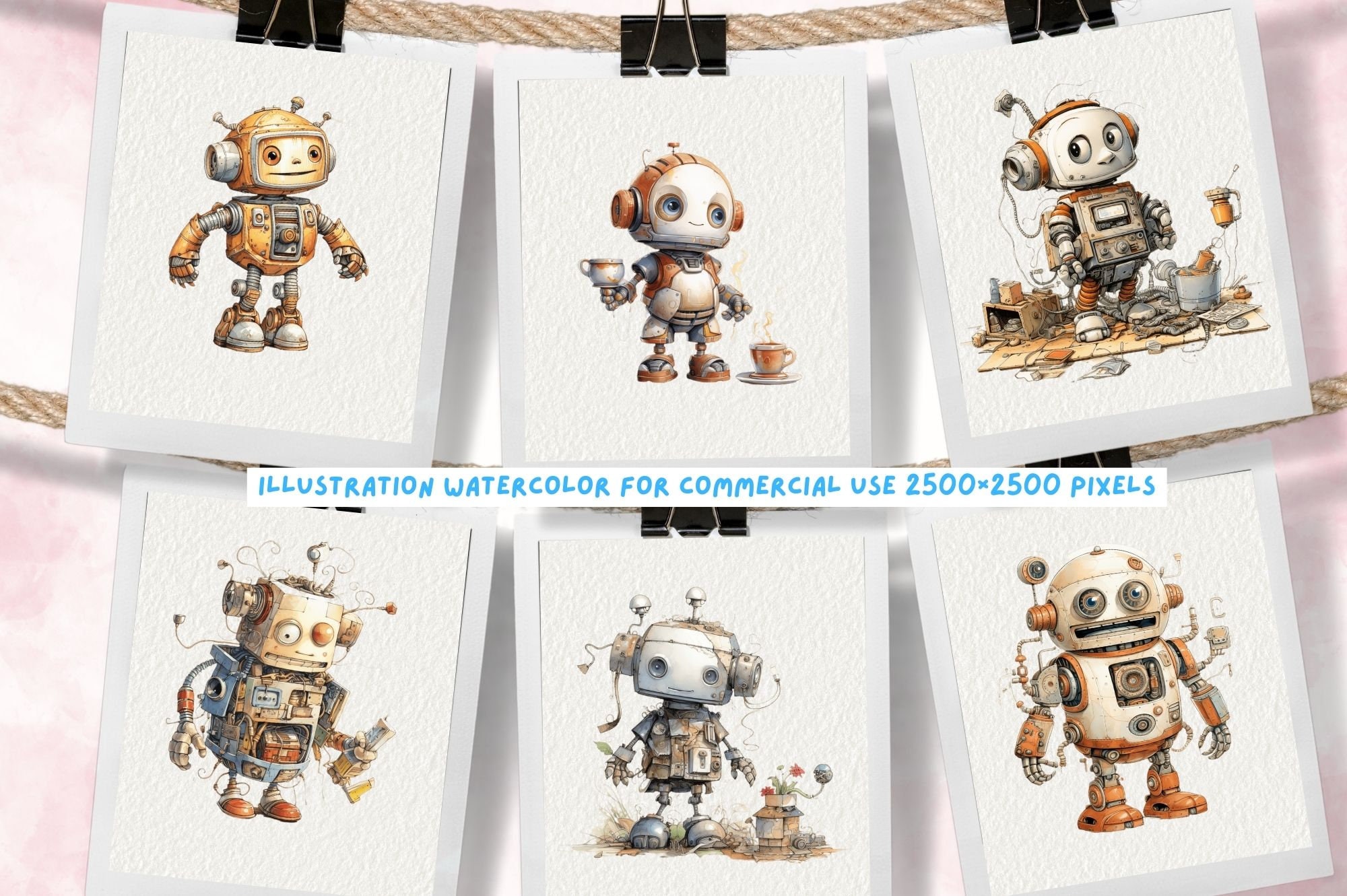 Robot Clipart Robot Characters Fun Robot Rocking Robot - Etsy