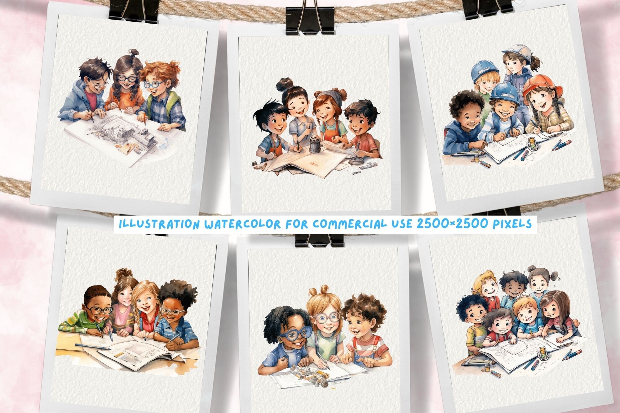 School Kids Clipart, Children Back to School Clipart, Retro Vintage ...