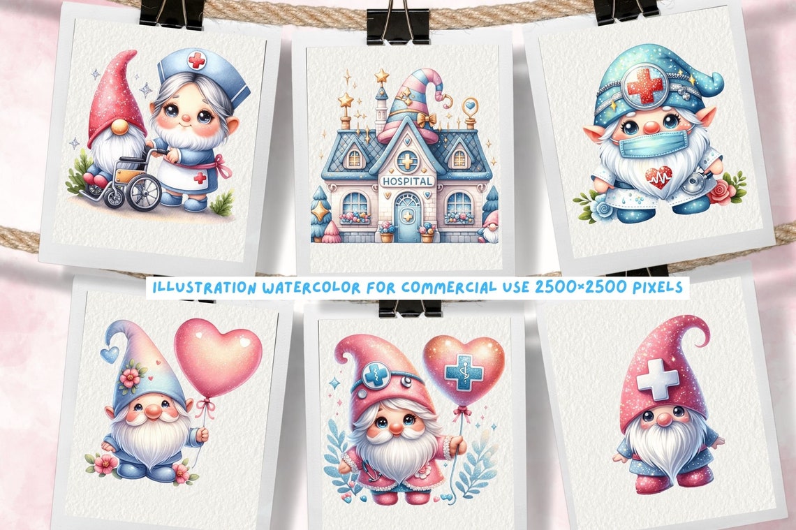 Nurse Doctor Gnomes Clipart, Valentine Day, Medical Gnomes, Doctor ...