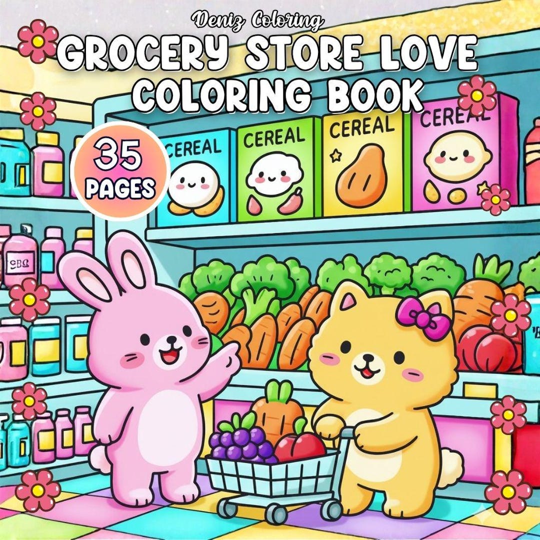 Supermarket Store Coloring Pages for Kids – Fun Grocery Shopping ...
