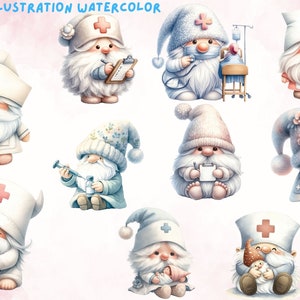 Nurse Doctor Gnomes Clipart, Doctor Gnomes Clipart, Medical Gnomes ...