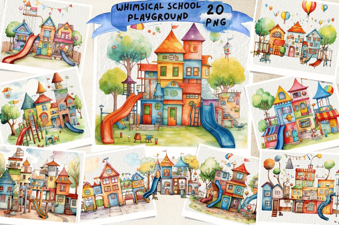 Playground Clipart, School Playground PNG, Park Playground, Back to ...