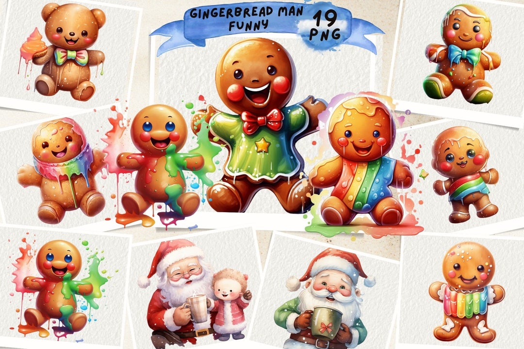 Gingerbread Man Clipart, Whimsical Gingerbread Kingdom Clipart ...