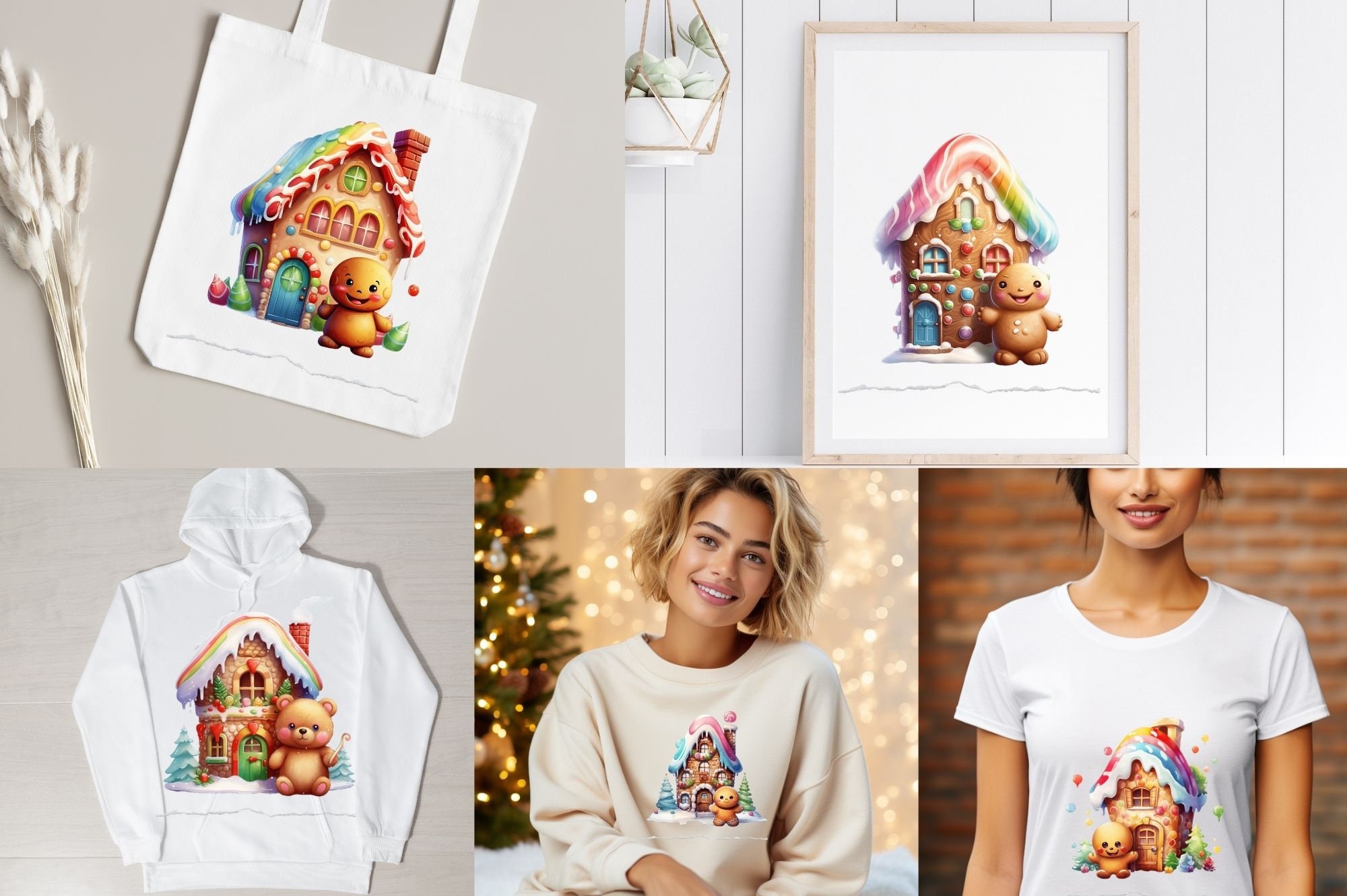 Gingerbread House Clipart Jpgscommercial Use Digital - Etsy