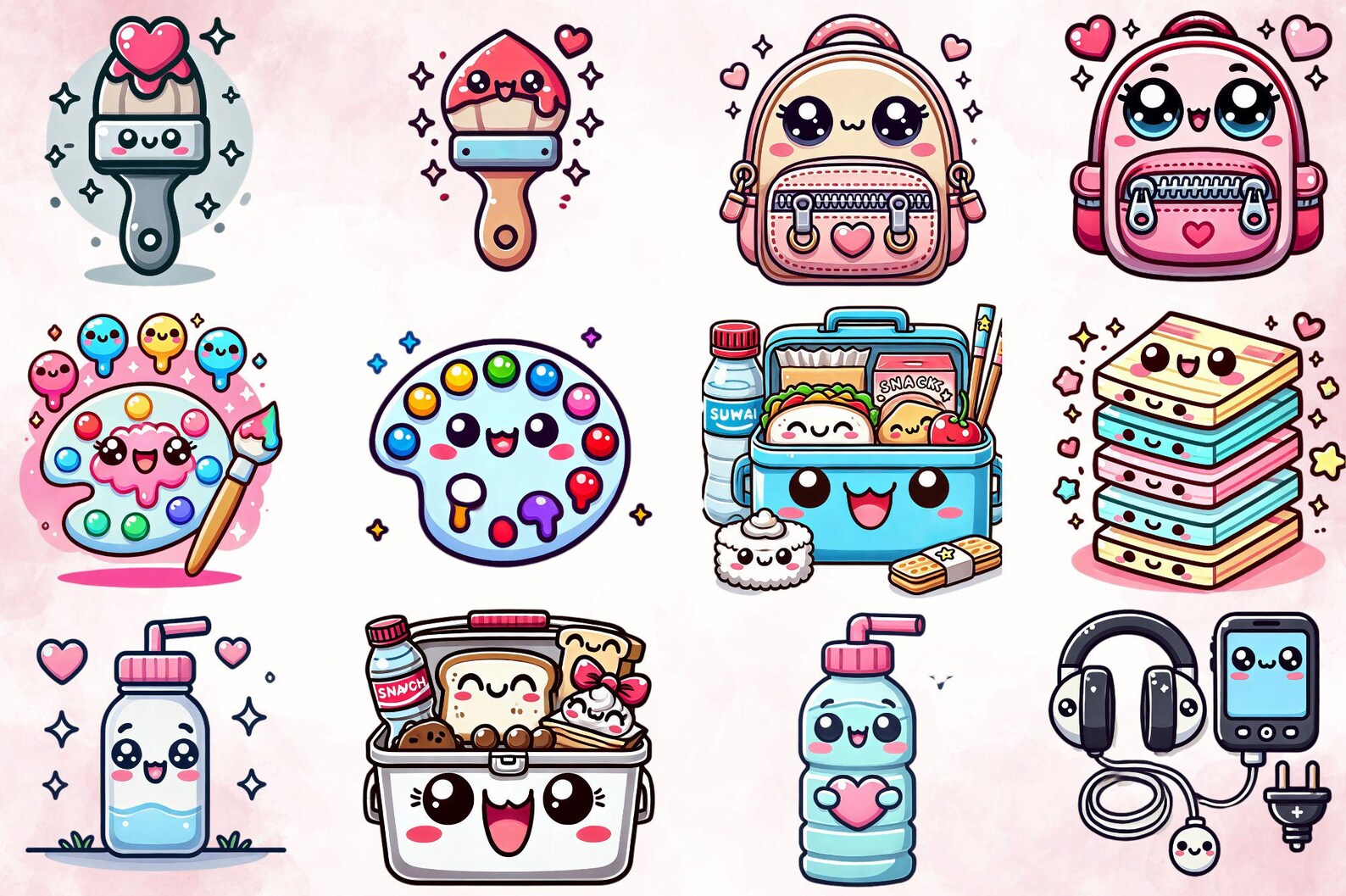 Kawaii Back to School Clipart: Teacher Graphics (PNG) - Etsy