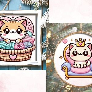 Kawaii Mini Cats Clipart, Cute Cat Digital Stickers for Scrapbooking ...