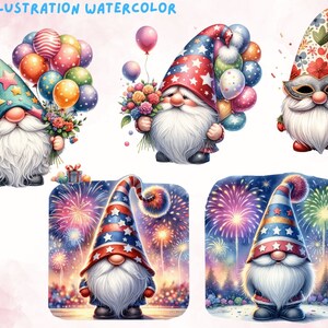 Watercolor New Year Gnomes Collection Clipart, Holiday Gnomes Clipart ...