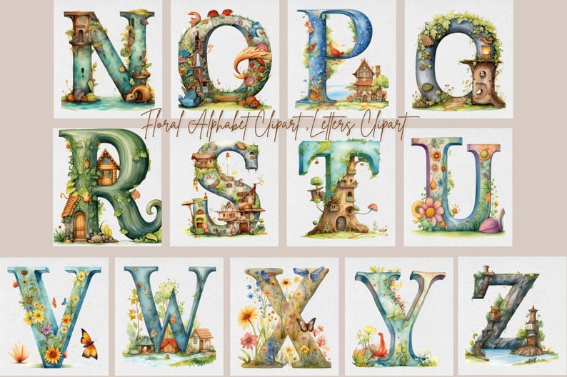 Fairy Tale Letters Clipart, Whimsical Fantasy Funn, Fantasy Fonts ...