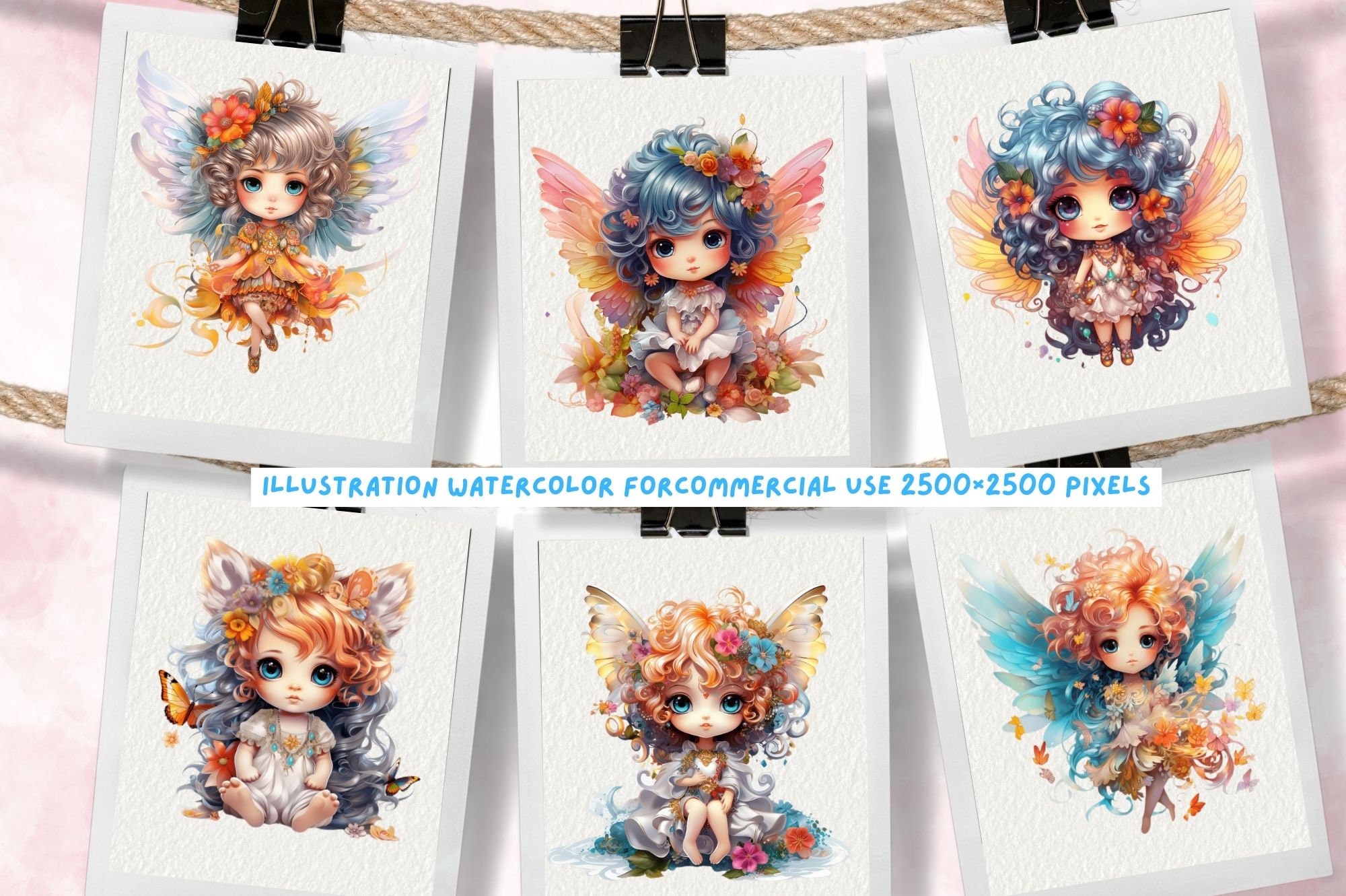 Angel Chibi Fluffy Colorful Clipart, Cute Angelic, Innocent, Praying ...