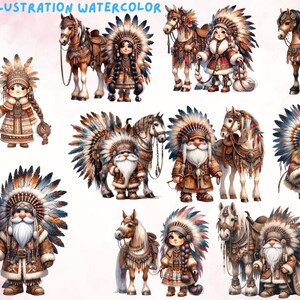 Native American Clipart, Horse Clipart, Gnome Clip Art, Watercolor ...