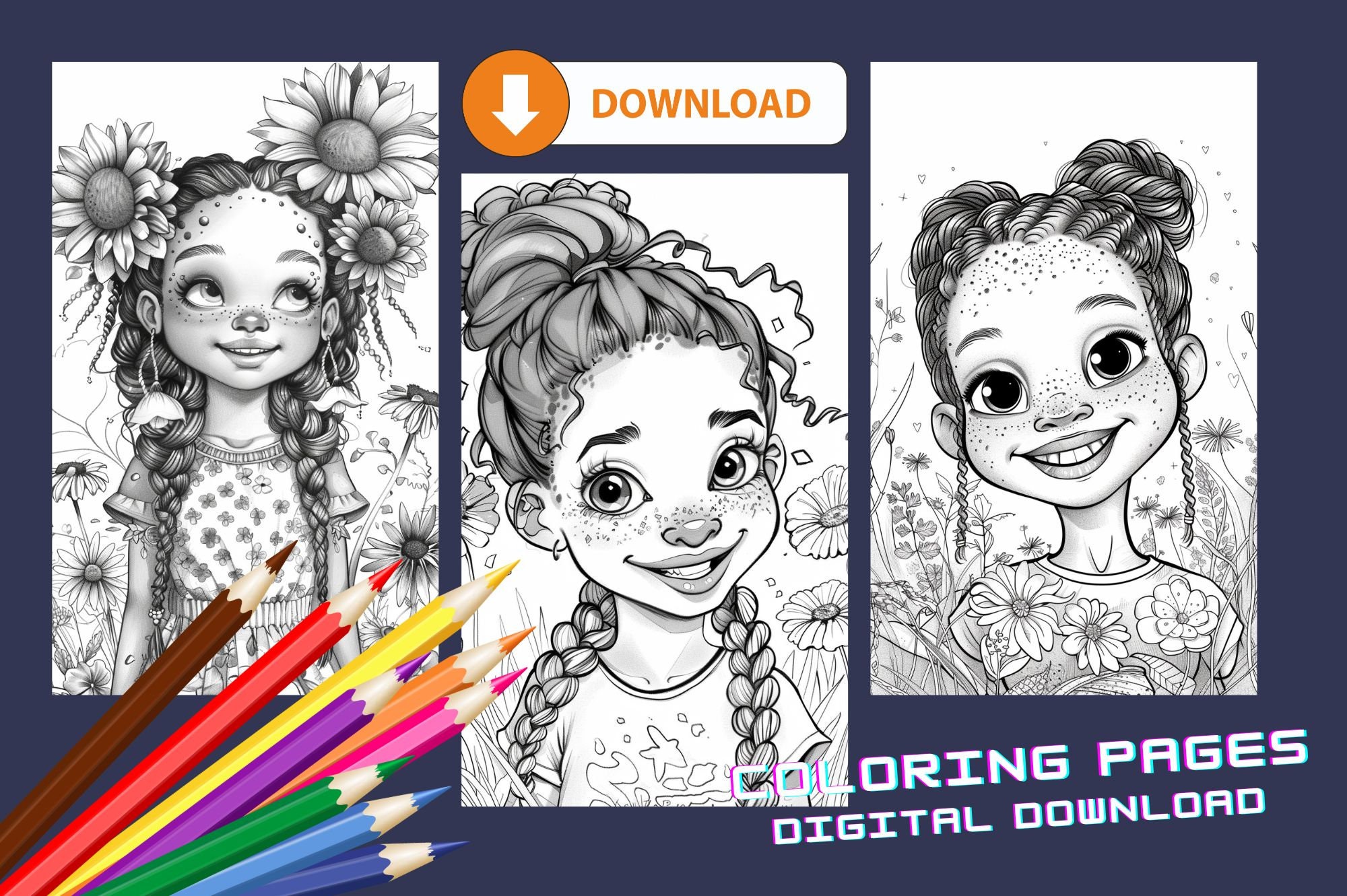 African American Girl Coloring Pages, Black Girl Magic Kids Coloring ...