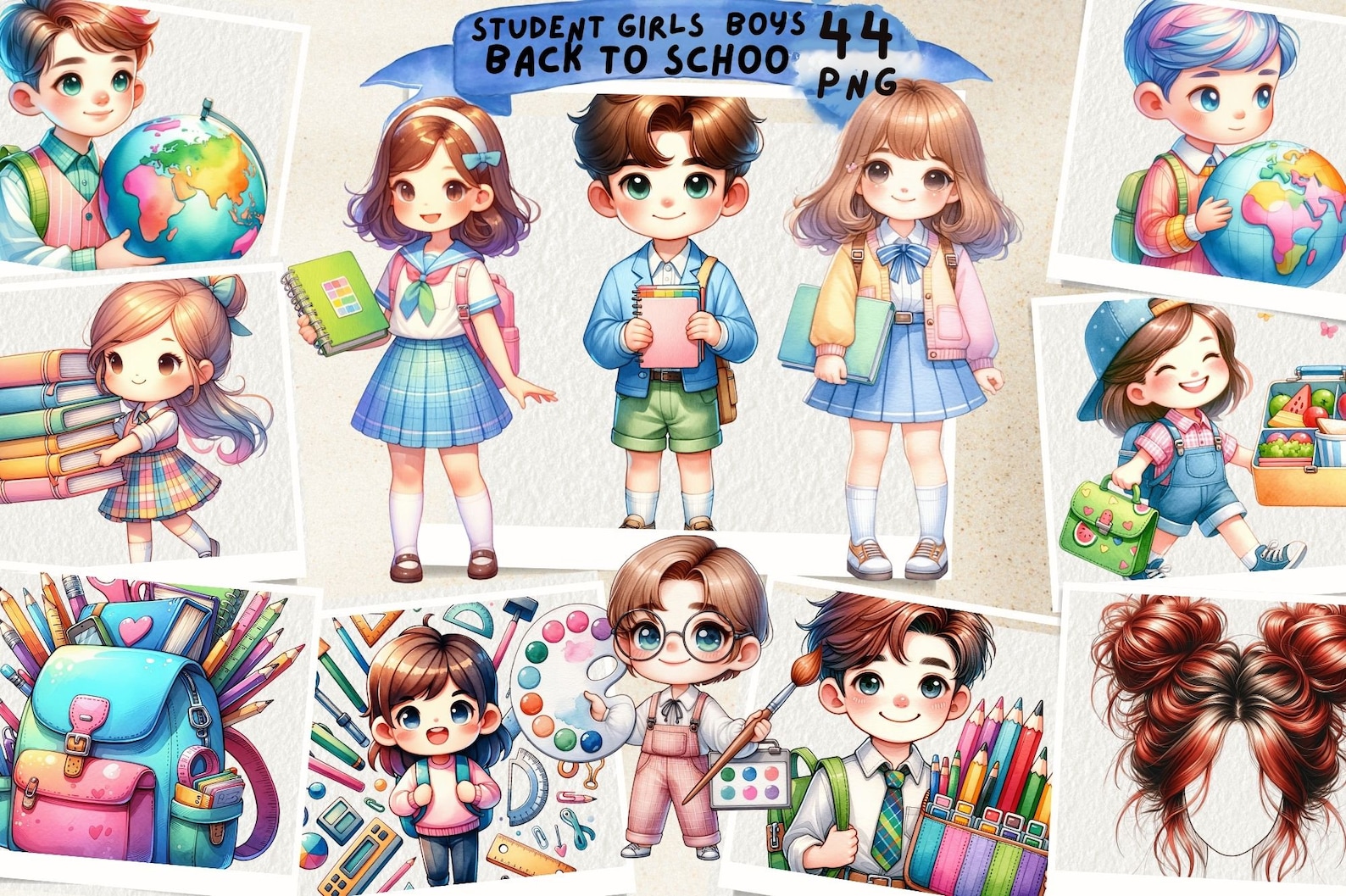 Student Girls Boys Clipart, Back to Schoo, School Kids, Kids Clipart ...