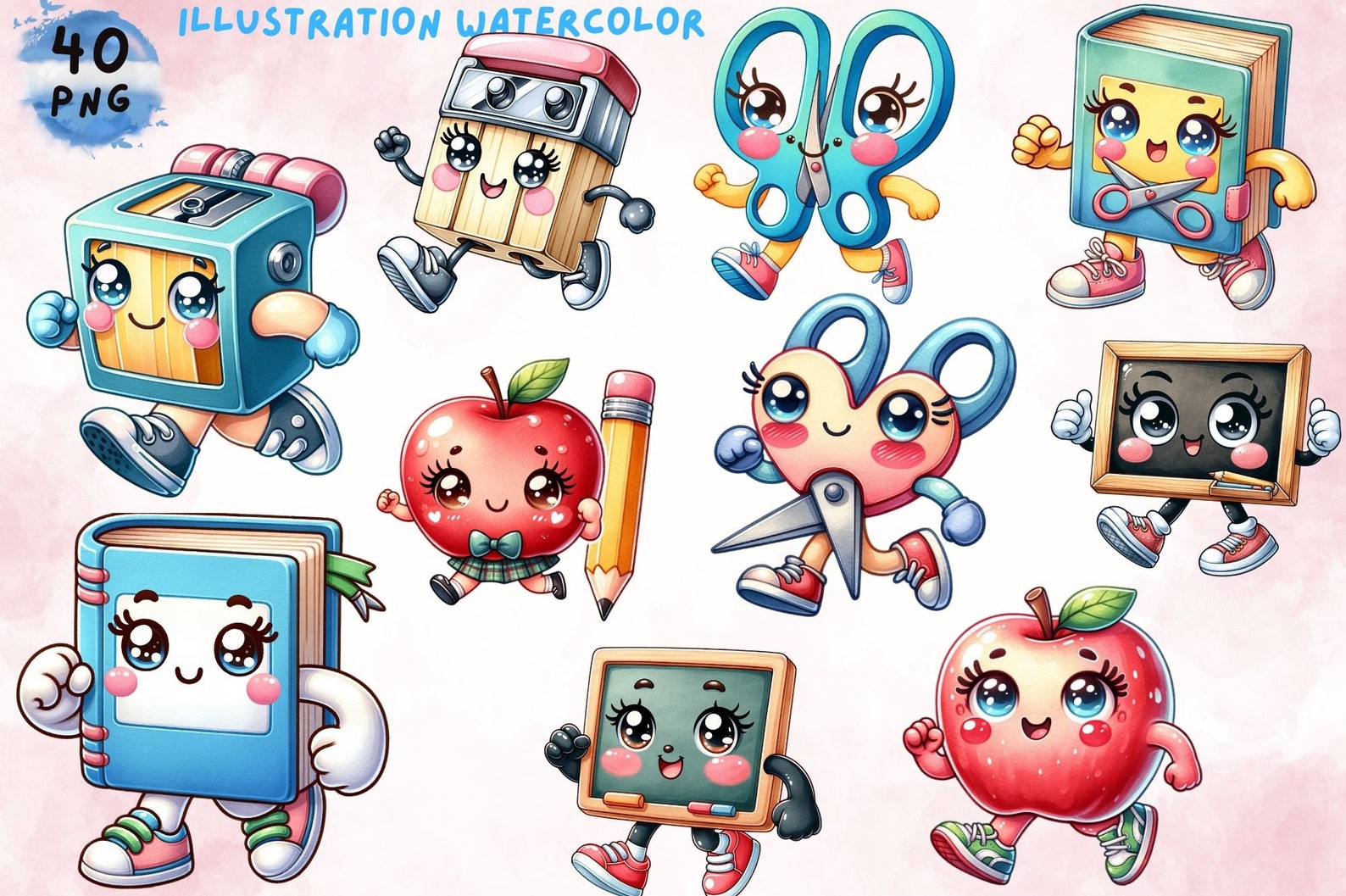 Back to School Elements, School Clipart, Backpack Clipart, Calculator ...