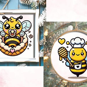 Adorable Kawaii Bee Clipart, Cute Cartoon Bees Digital Download for ...