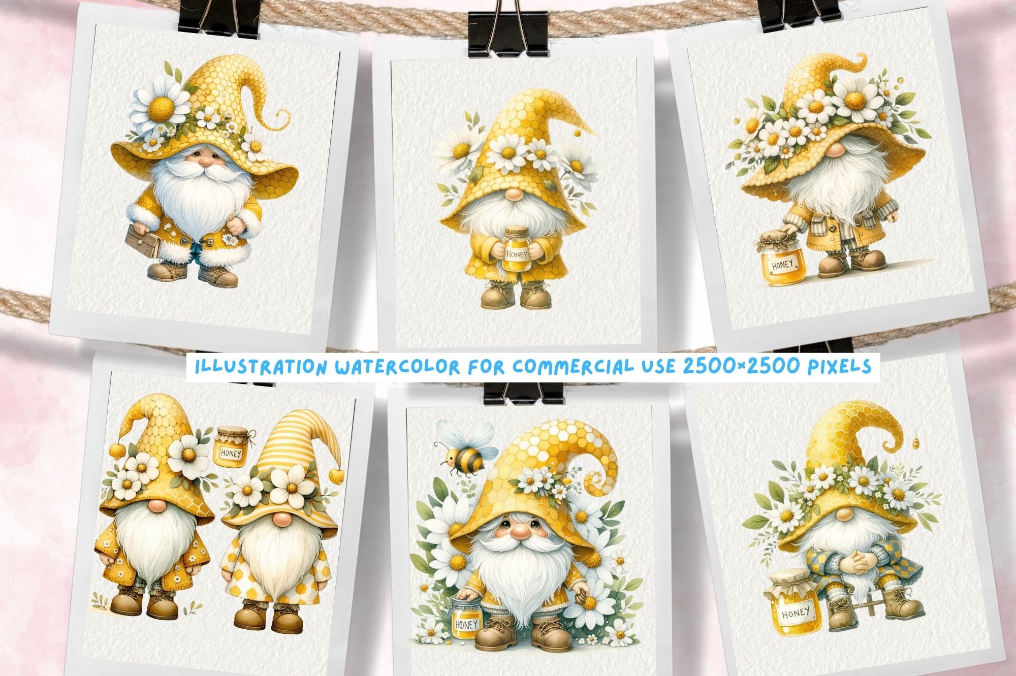 Flower Bee Gnome Watercolor Clipart, Gnome With Flowers, Clipart for ...