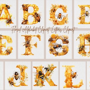 Honeybee Alphabets and Number, Bee Font, Bee Alphabet, Animal Font ...