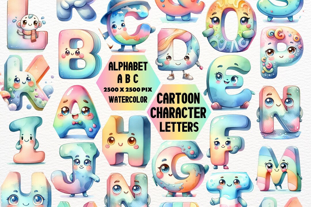 Cartoon Funny Kids Alphabet Clipart, Funny Font Png, Cute Funny Letters ...