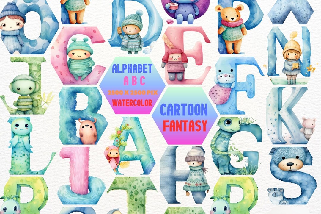 Alphabet Cute Cartoon Fantasy, Cute Monsters Clipart, Little Monsters ...