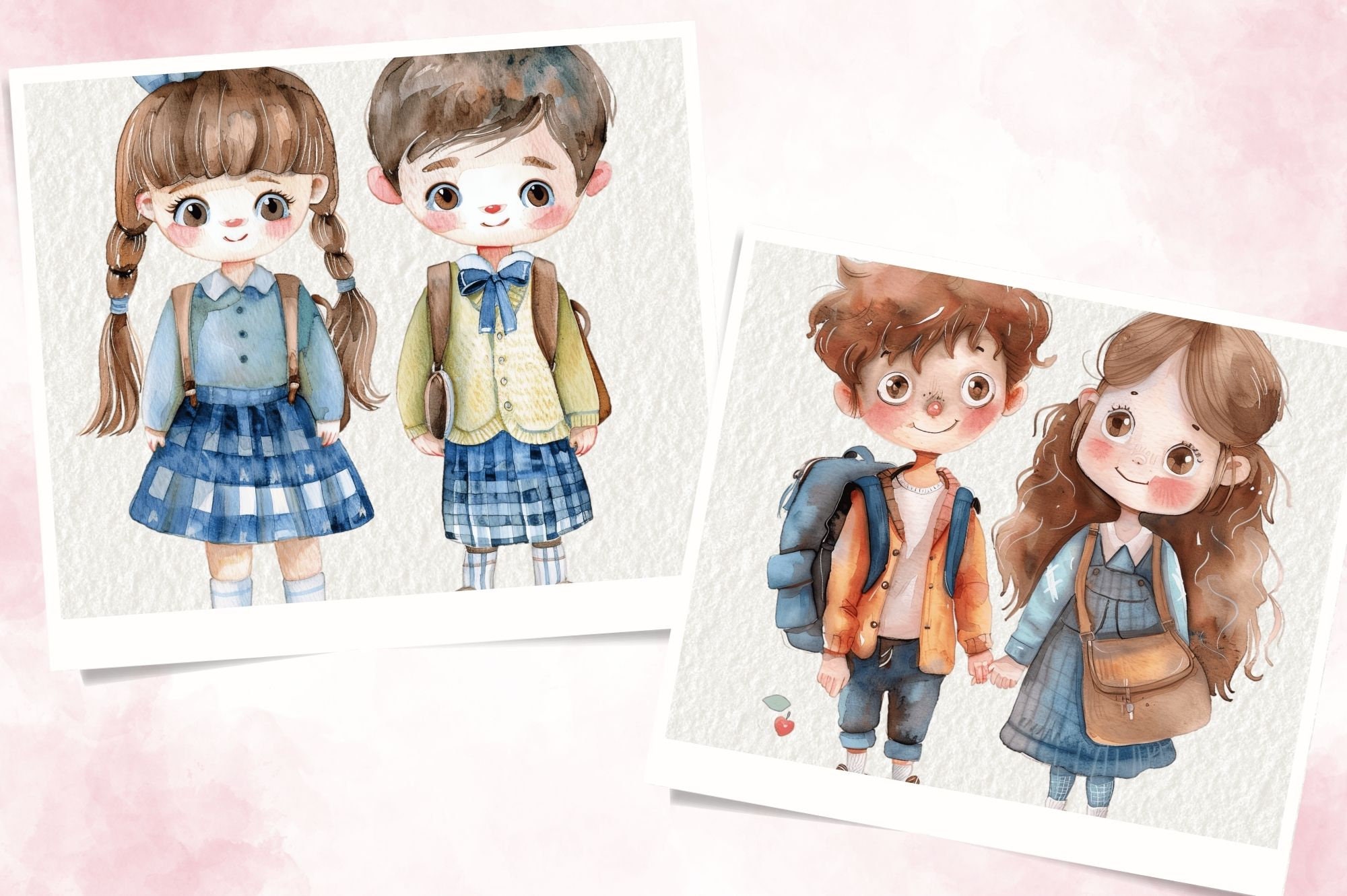 Girl and Boy Bus School Clipart, Back to School, School Bus, Study Girl ...