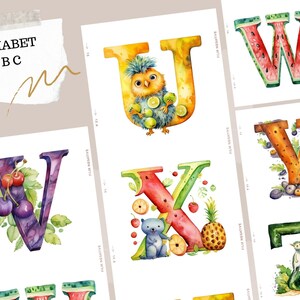 Fruits and Vegetables Alphabet Clipart, Vegetables Letterst, Fruit and ...