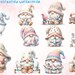 Mother's Day Gnome Watercolor Clipart: Mom & Baby PNG (digital Download ...