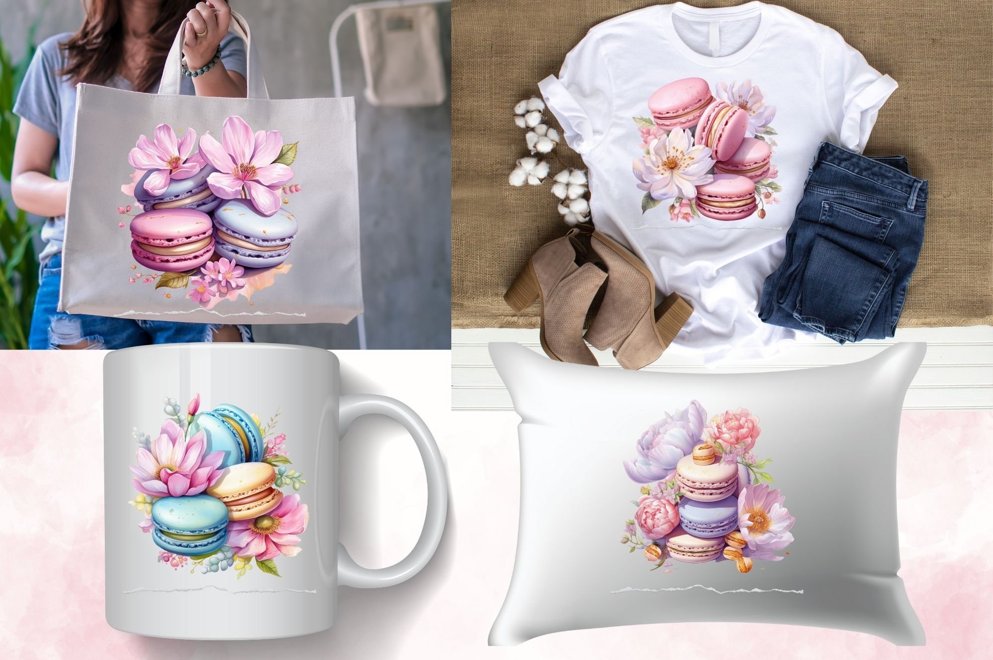 French Macaron Watercolor Clipart Rainbow Cookies Biscuit Art - Etsy