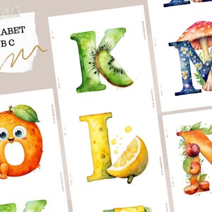 Fruits and Vegetables Alphabet Clipart, Vegetables Letterst, Fruit and ...