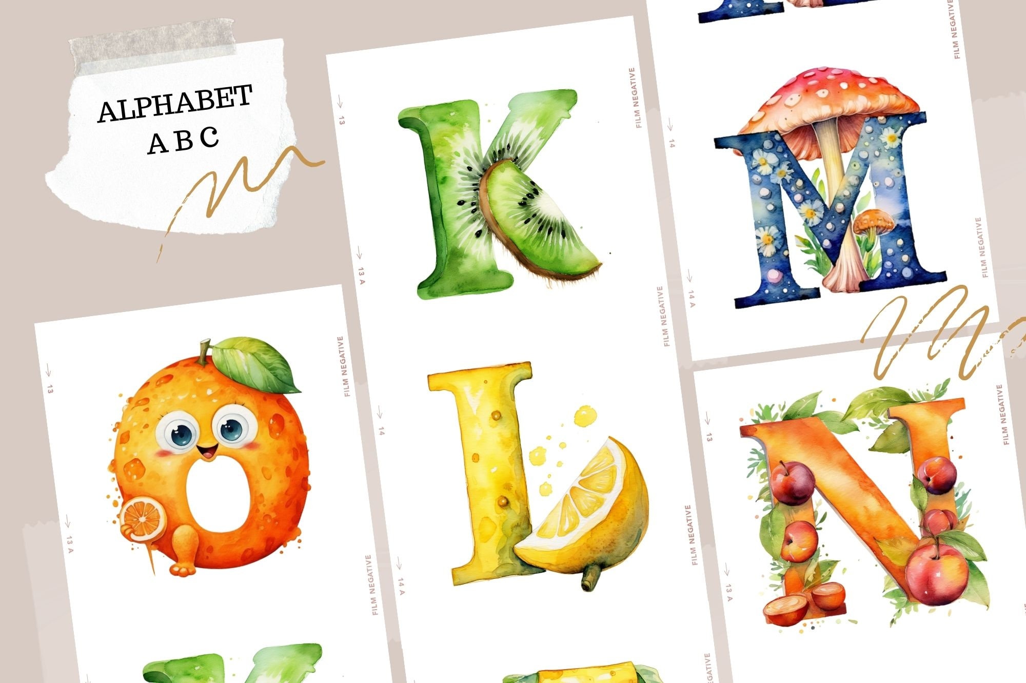 Fruits and Vegetables Alphabet Clipart Vegetables Letterst - Etsy