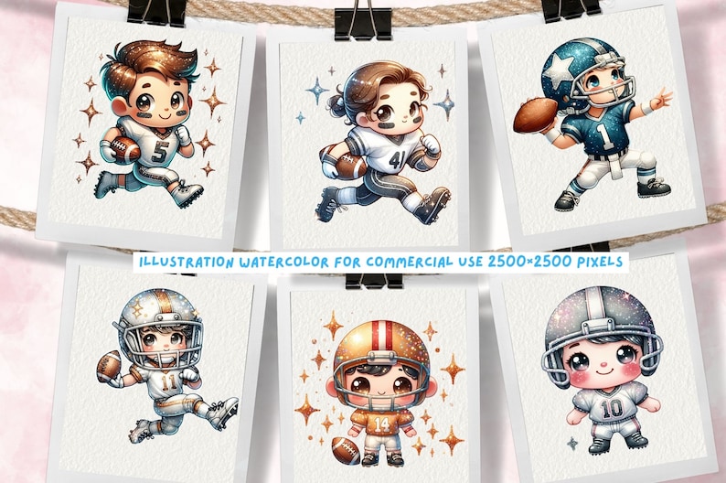 American Football Watercolor Clipart, Cute Sports Illustrations ...
