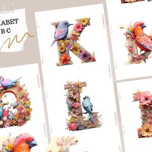 Birds Alphabet 3D Clipart, Birds Alphabet, Transparent Background, High ...