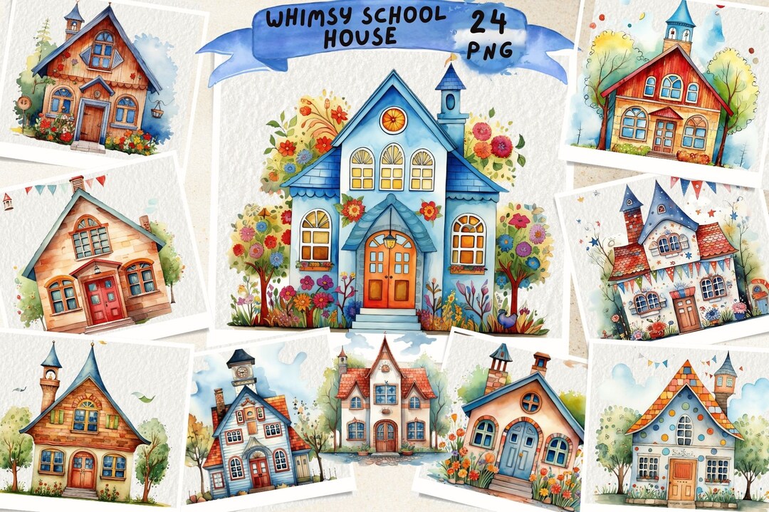 Back to School Clipart, School Hous Clipart, Cute Shool, Education ...