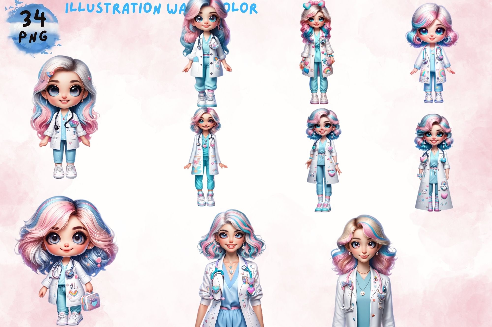 Doctor and Nurse Clipart, Cute Nurse, Medical Clipart, Healthcare ...