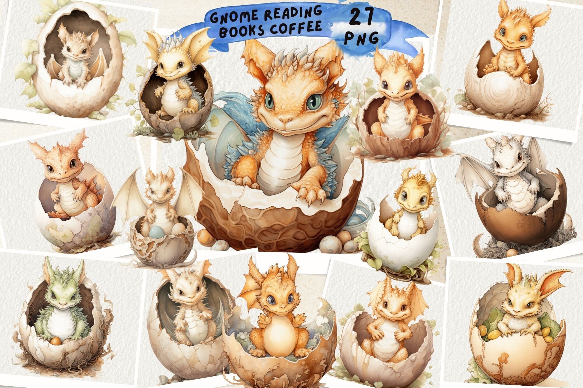 Watercolor Baby Dragons, Baby Dragon PNG, Dragon, Watercolor Baby ...