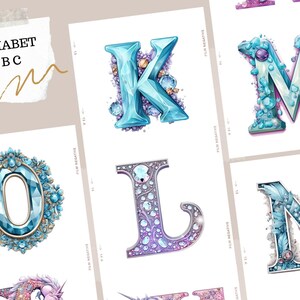 Crystal Alphabet, Crystal Alphabet Scrapbook, Gemstone Clipart, Nature ...