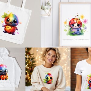 Ladybug Colorful Clipart, Ladybug Rainbow, Cute Bug, Ladybug Scrapbook ...