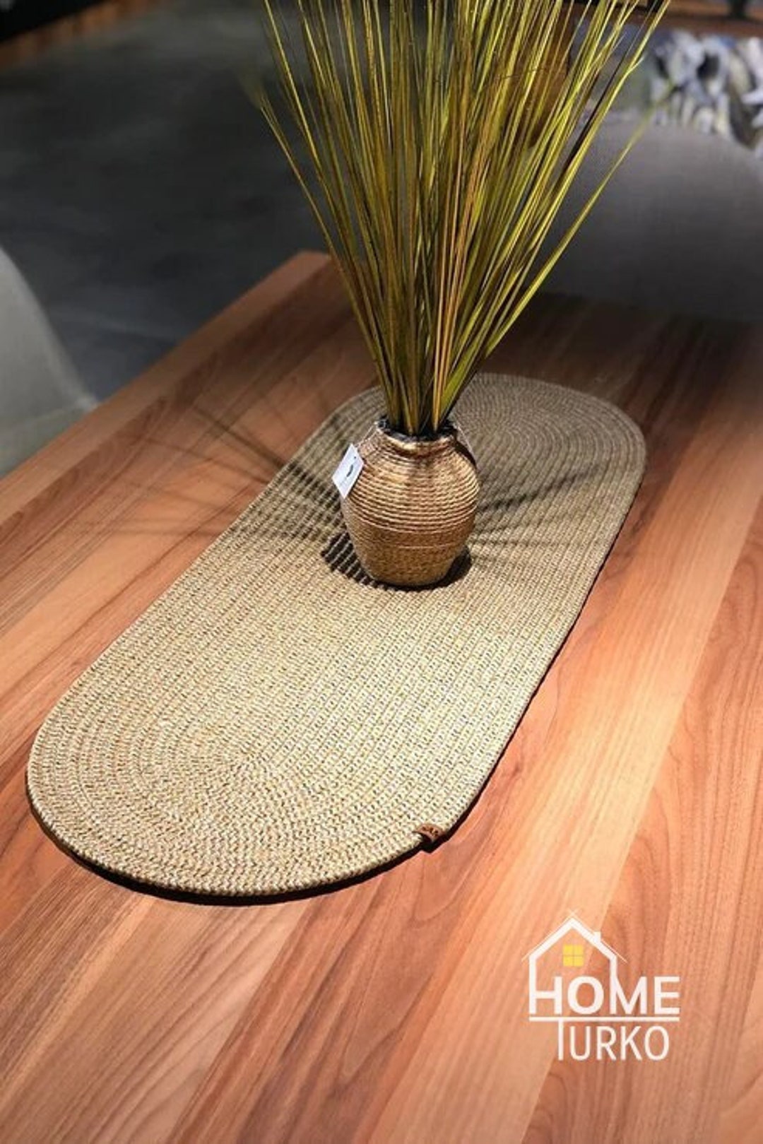 Naturel Wicker Patterned Table Runner, Coffee Table Cloth Runner ...