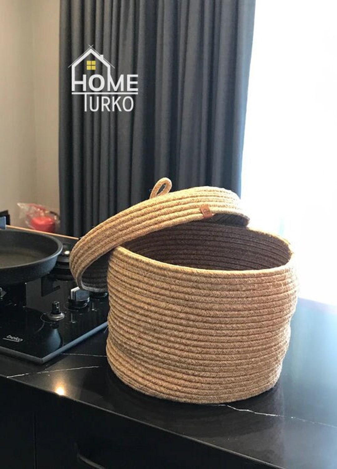 Jute Wicker Kitchen Basket, Potato Onion Basket, Kitchen Organizer ...