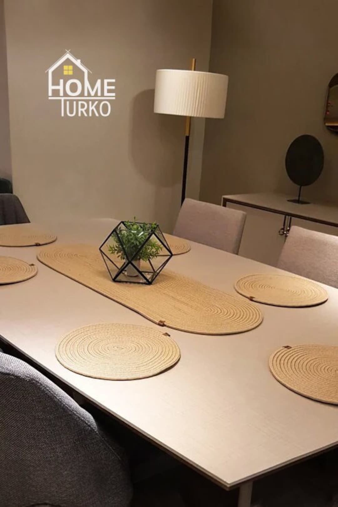 6 Piece Plate Supla, 1 Piece Runner,jute Plate Service Set, American ...