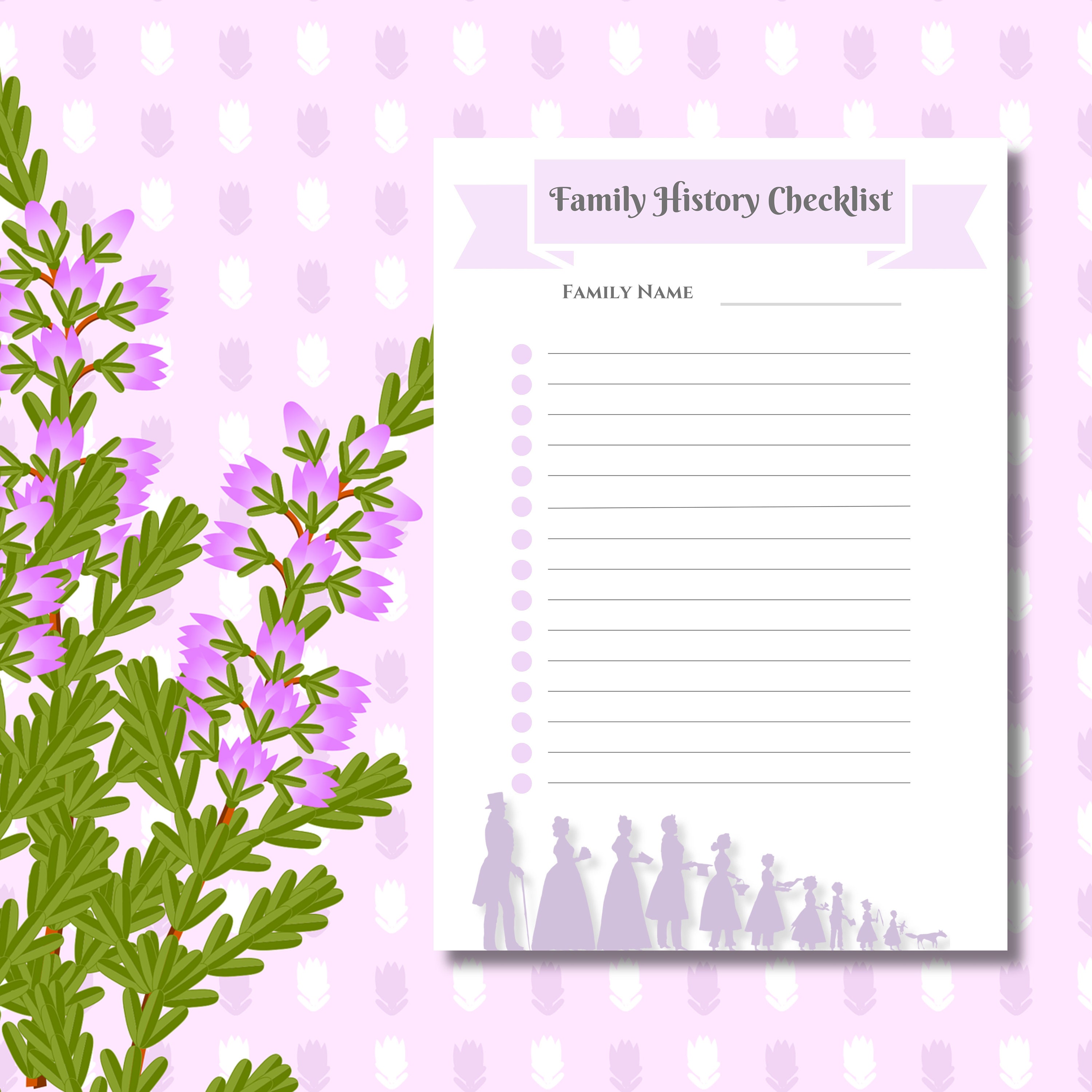 Family History Checklist | for Jotting Down Notes on Your Family ...