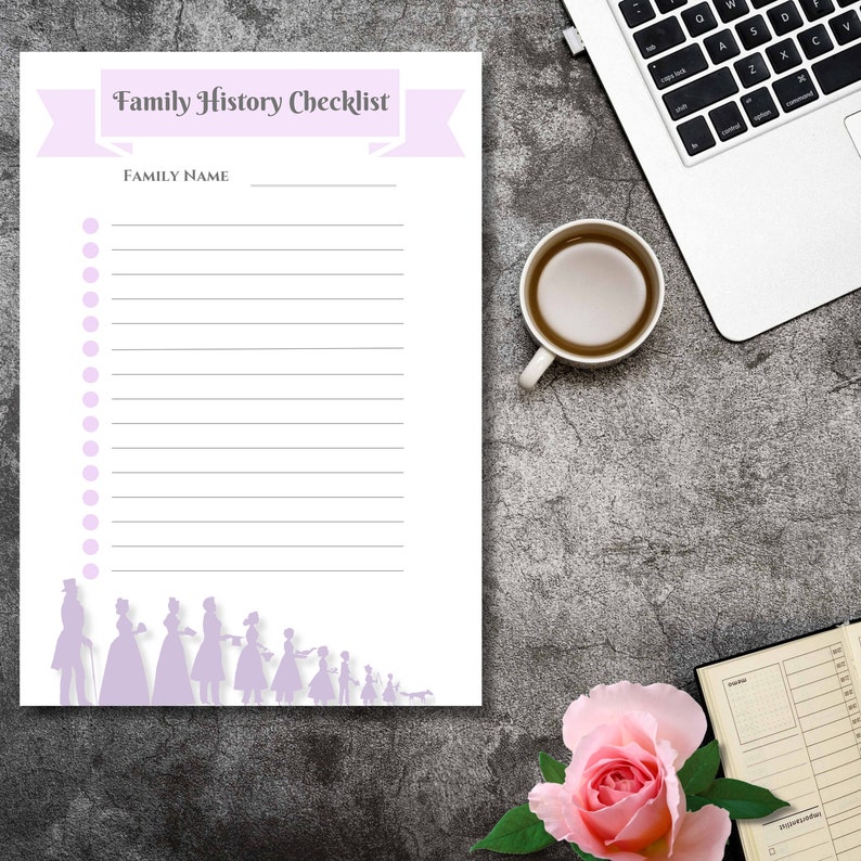 Family History Checklist | for Jotting Down Notes on Your Family ...